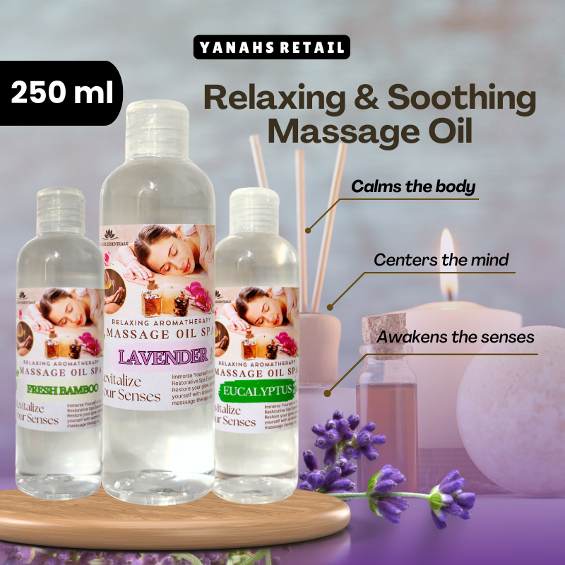 Massage Oil 250ml Relaxing Spa Aromatherapy calming & stimulating ...