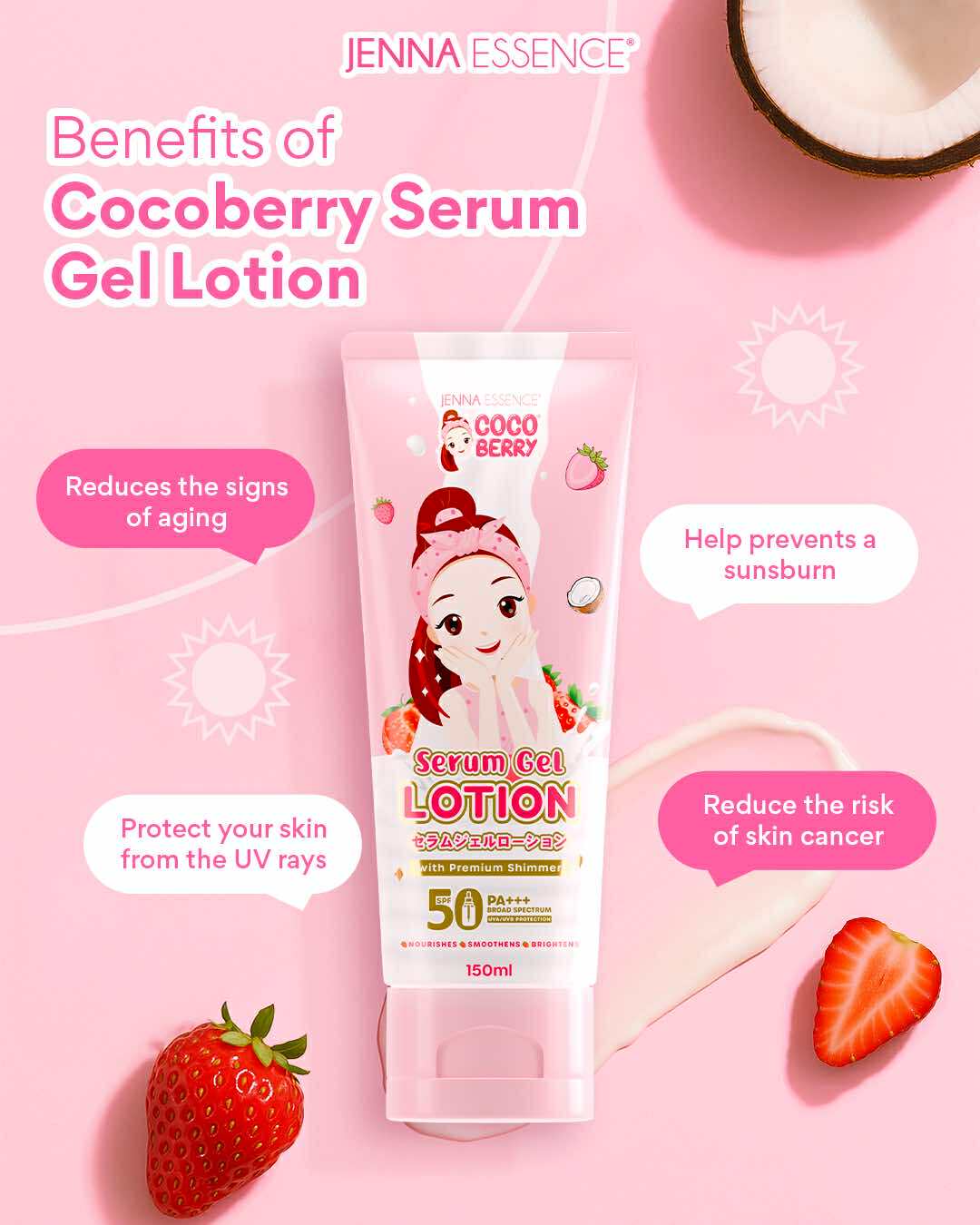COCOBERRY Serum Gel Lotion with Premium Shimmer SPF 50++ 150 ML ...