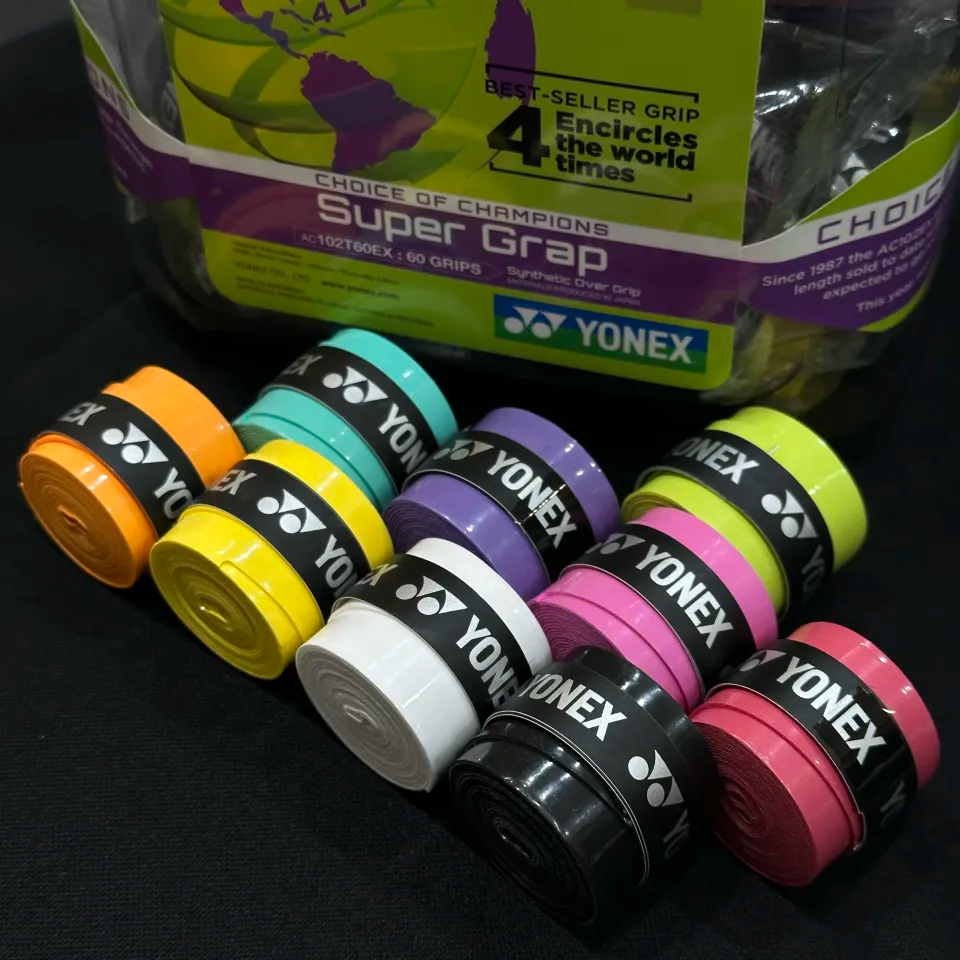 YONEX Overgrip Badminton Racket Viscose Non-slip Sweat-absorbent Flat Tape Grip Handle Tennis ...