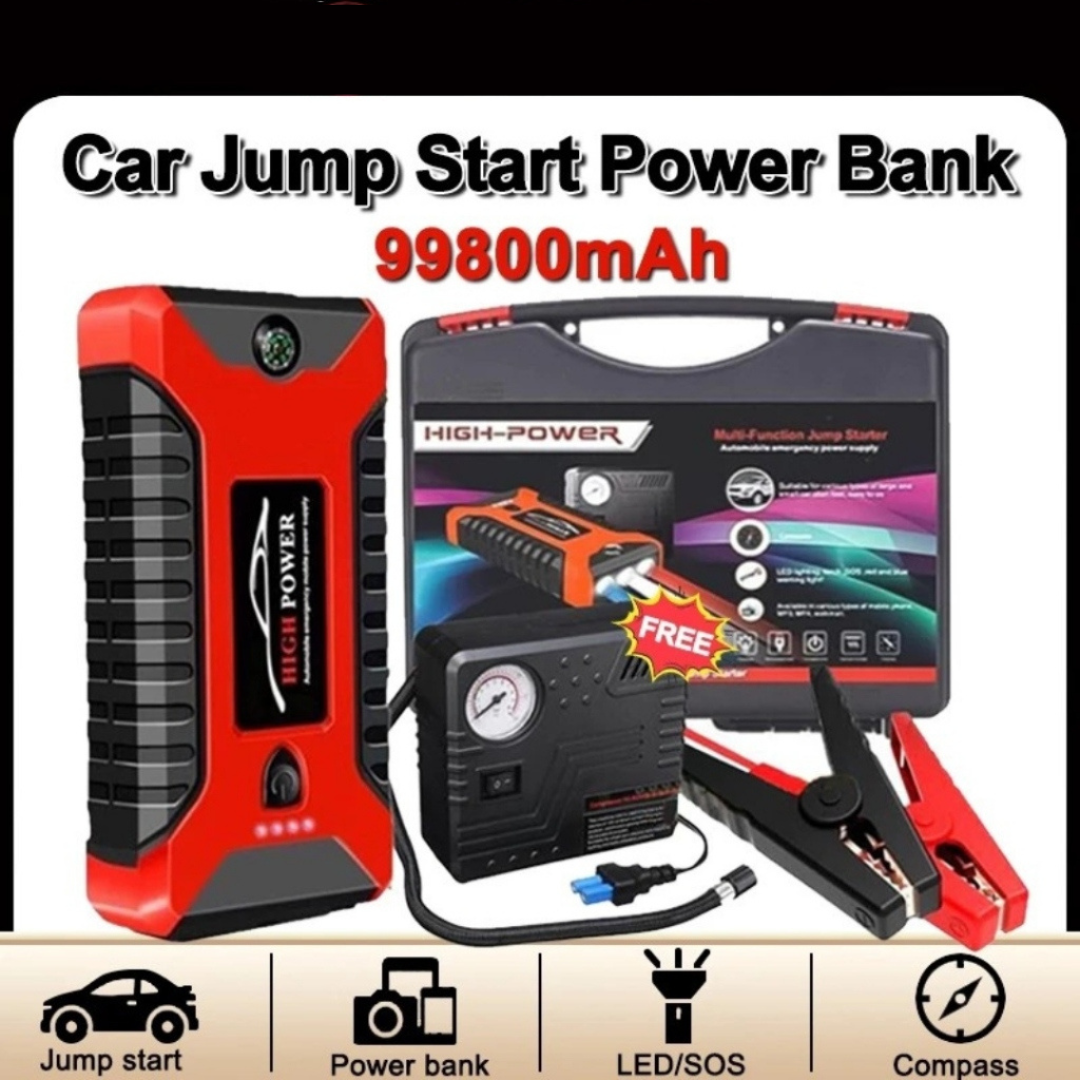 99800mAh Car Power bank High power With Pump Power Bank Car Jump Start ...