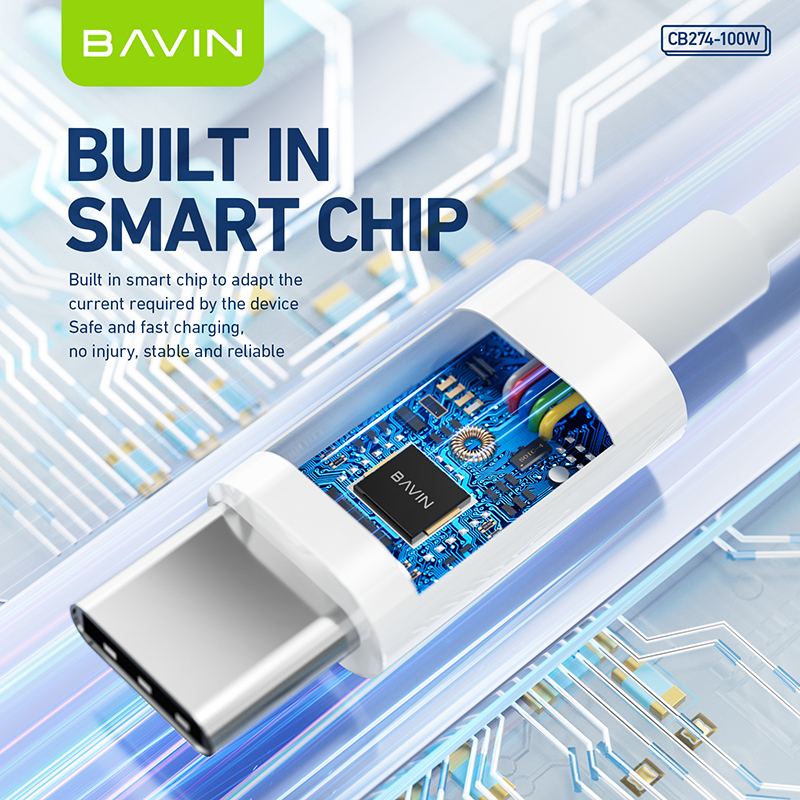 BAVIN CB274 100W Fast Charging Type-C Cable for Laptop & iPh16 25/30cm ...