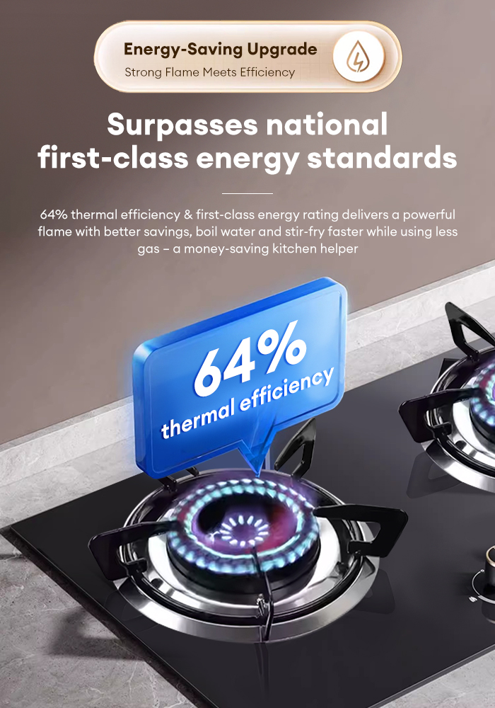 Tixx Gas Stove Built-In 5200W Super Firepower 2 Burners Glass Panel ...