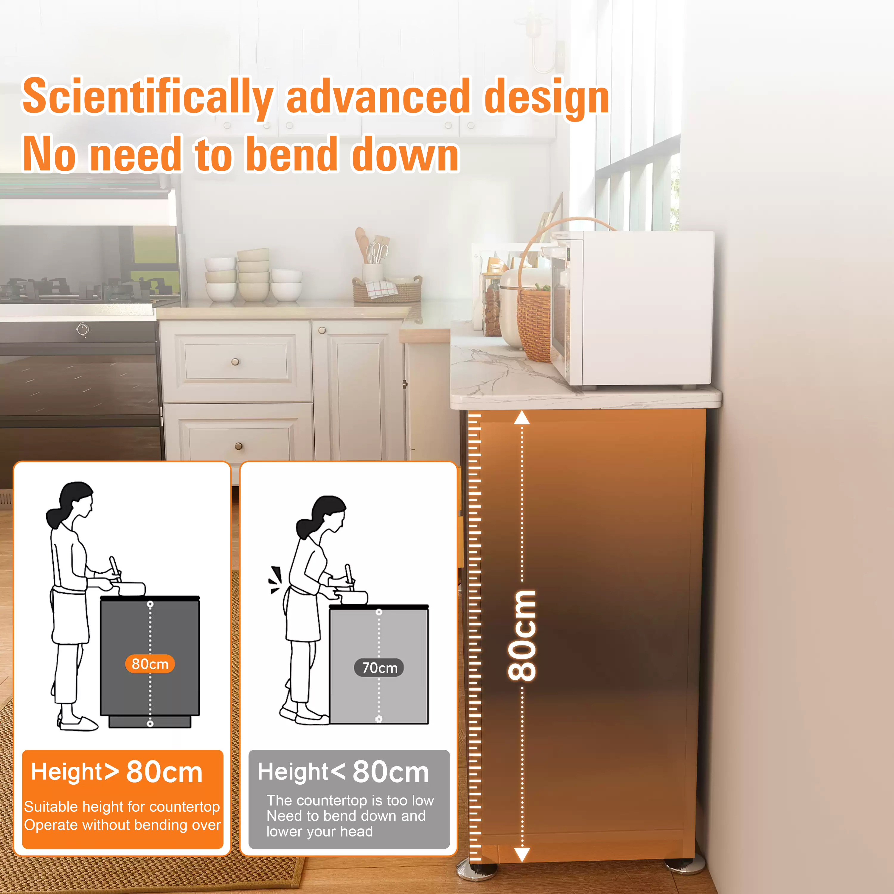 SWG Kitchen Storage Cabinet Sideboard Cupboard Cabon Steel Organizer ...