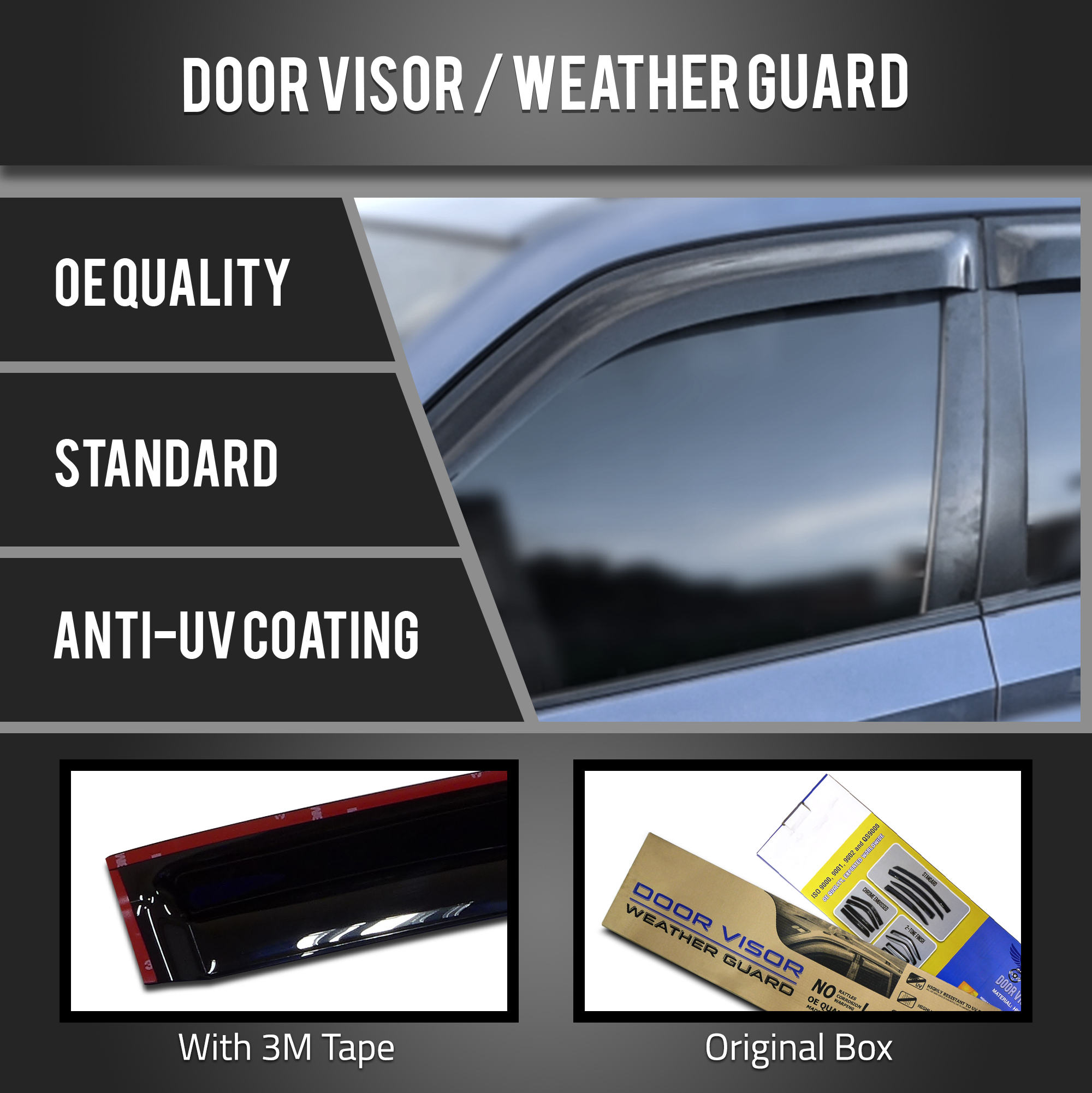 AUTO CLOVER Door Visors/Rain Guard for Hyundai Accent Hatchback 5DR ...