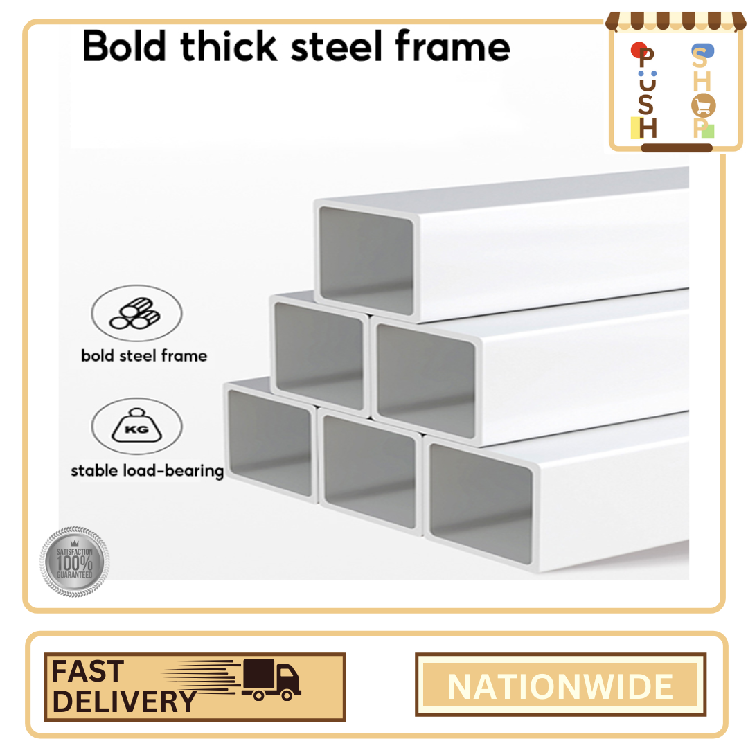 Aesthetic 2 Layer Long Desk Steel - Wood Computer Table with Storage ...