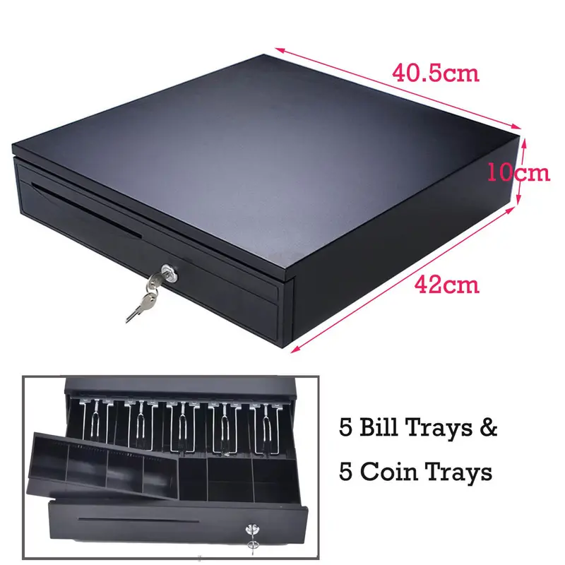 EXPOSE Cash box with drawer Safe money box with Lock Cash Register ...
