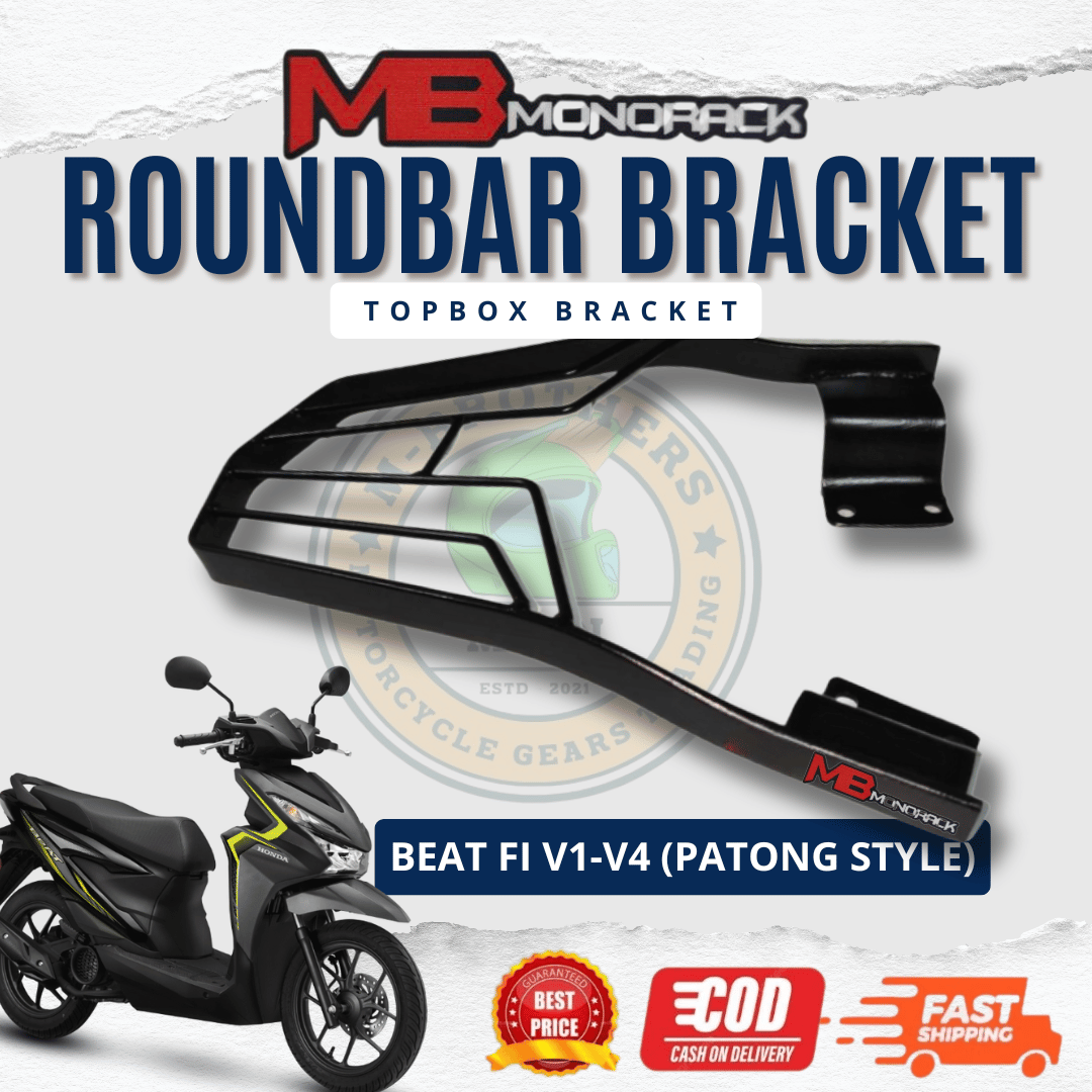 Honda Beat Fi V1-V4 (Patong Style) Round Bar MB Monorack Topbox Bracket ...