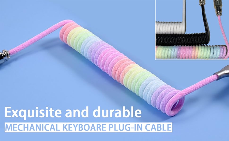 Coiled Cable Type‑C Braided Aviator Connector – Detachable, Springy ...