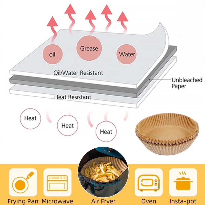 200pcsFrying paper Air fryer paper Food frying paper disposable oil ...