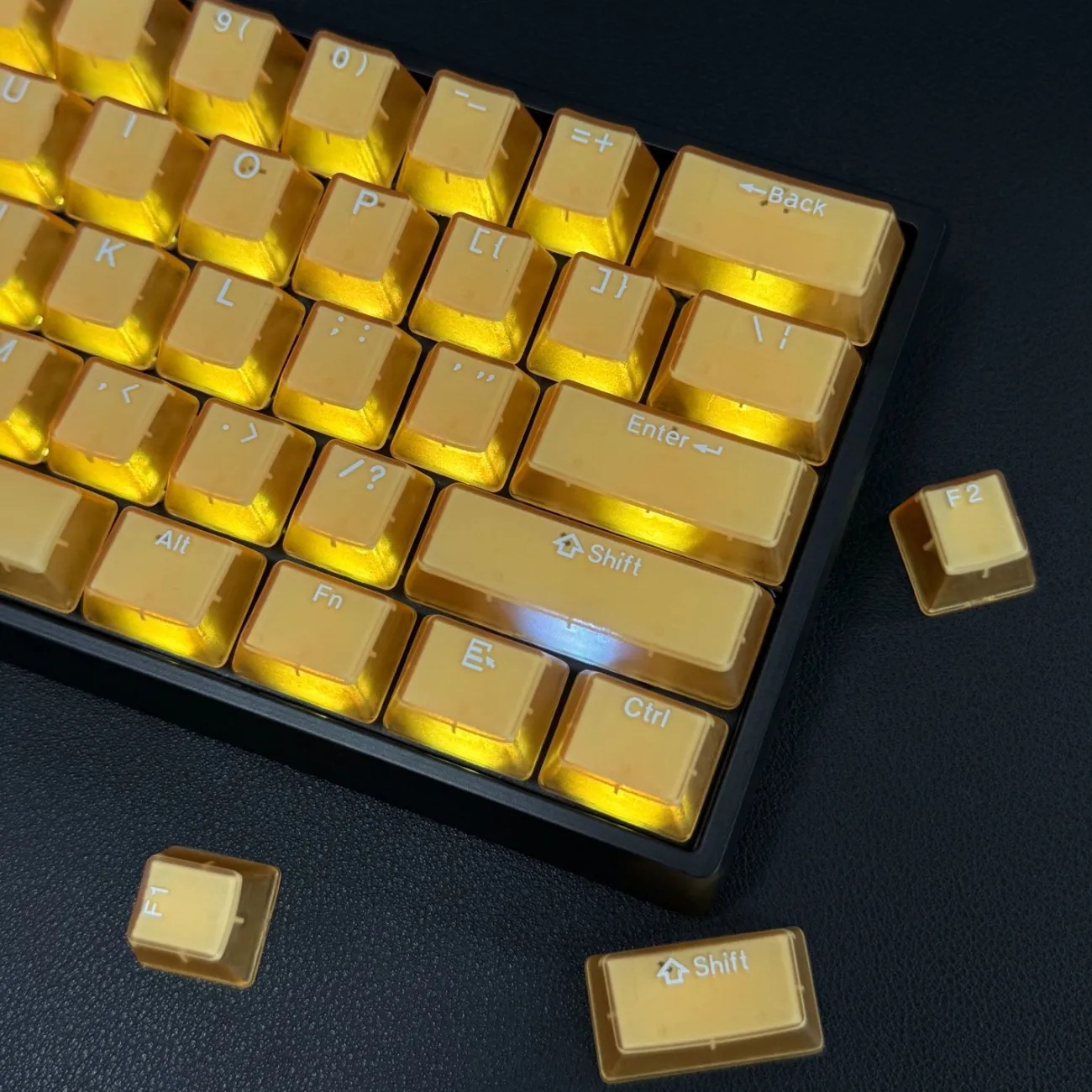 PYGA Klein Blue OEM Profile Keycaps 114 Keys PBT Shine-Through Side Lit ...