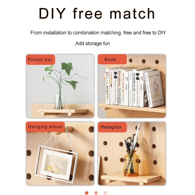 Solid Wood Wall Rack 60/80/120cm Display Rack Storage Rack Combination ...