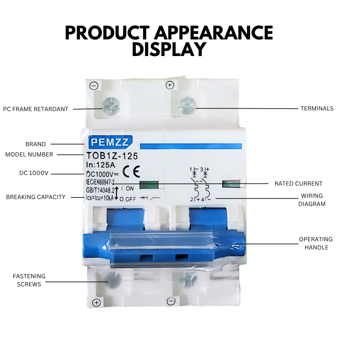 Circuit Breaker for Battery Main Switch 80A/100A/125A DC 2 Pole MCB ...