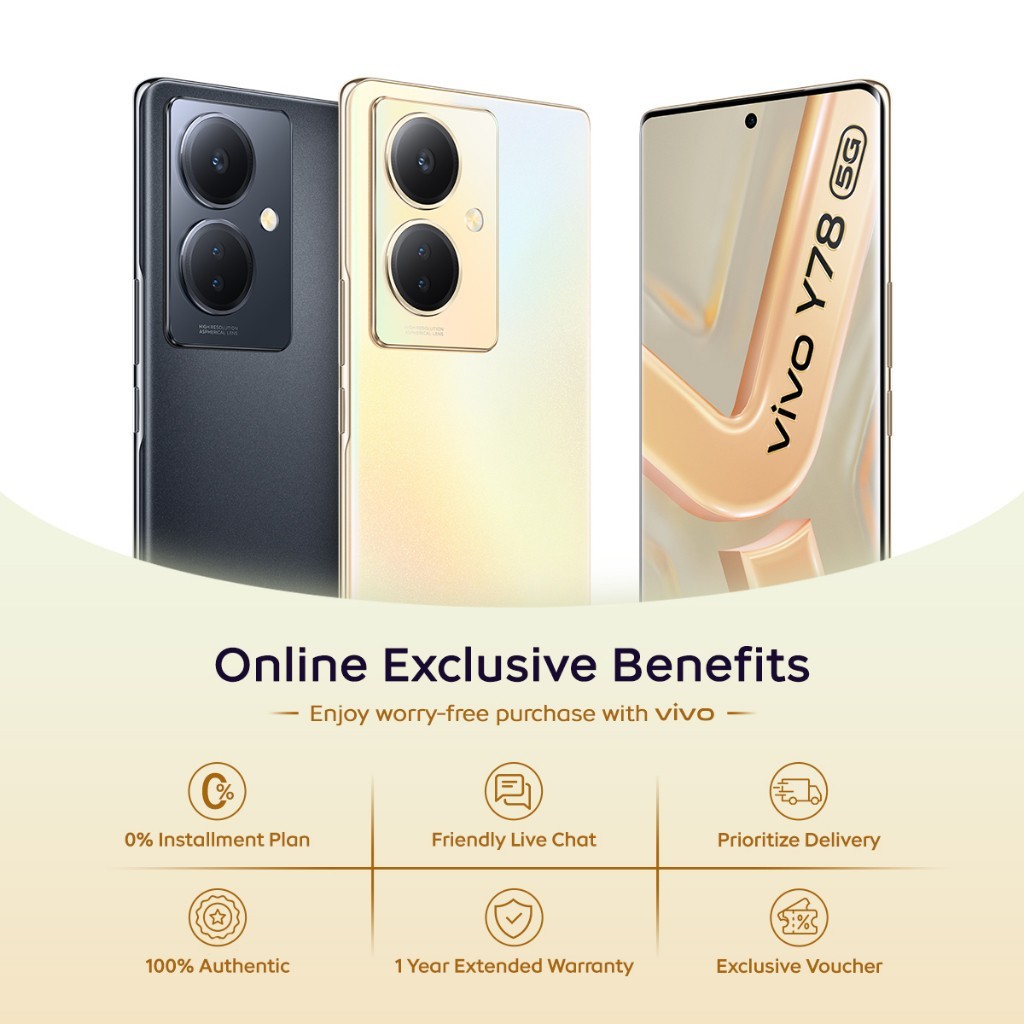 VIVO Y78 5G 8GB RAM+256GB ROM Smartphone | 44W FlashCharge+5000mAh | 64MP Fun Camera | 6.78 ...