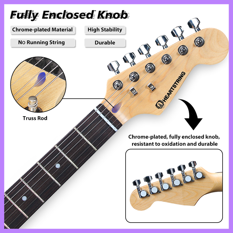 Heart String Electric Guitar Set with 3 Single Pickups Professional ...