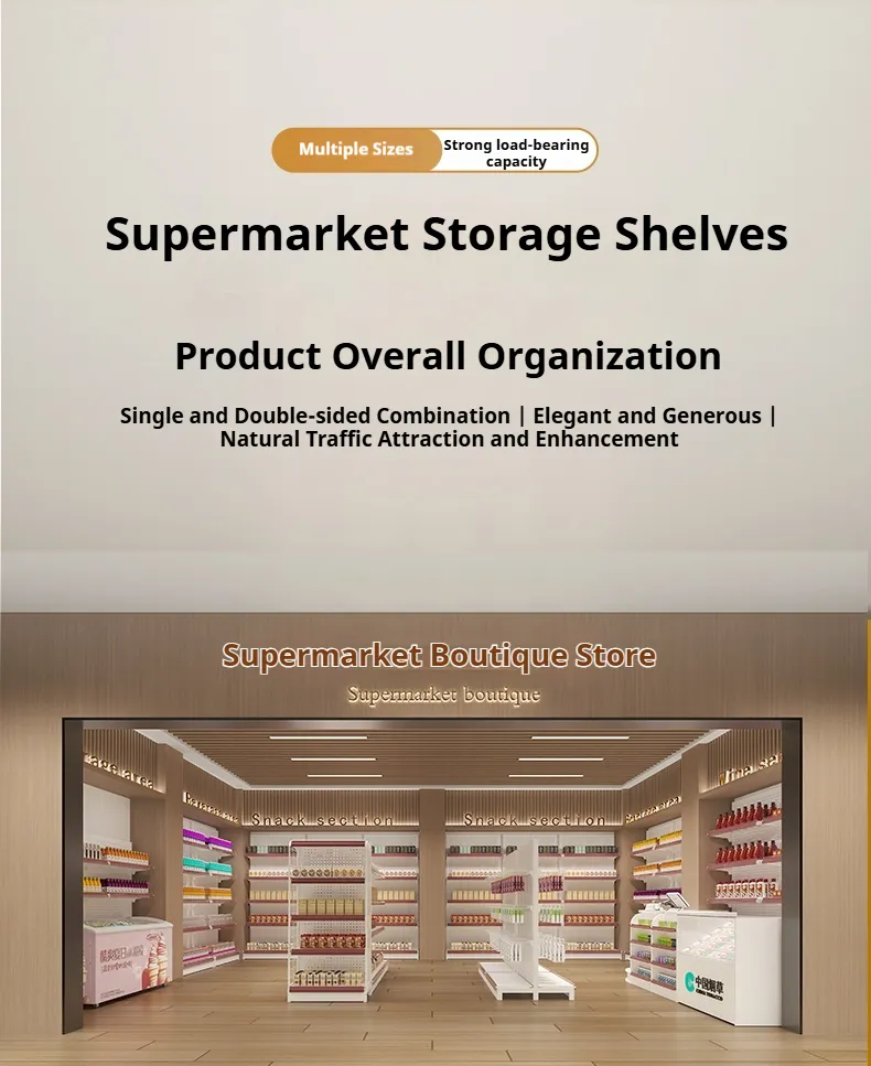 5 Tier Metal Shelving Supermarket Snack Rack Kitchen Multi Use Storage ...