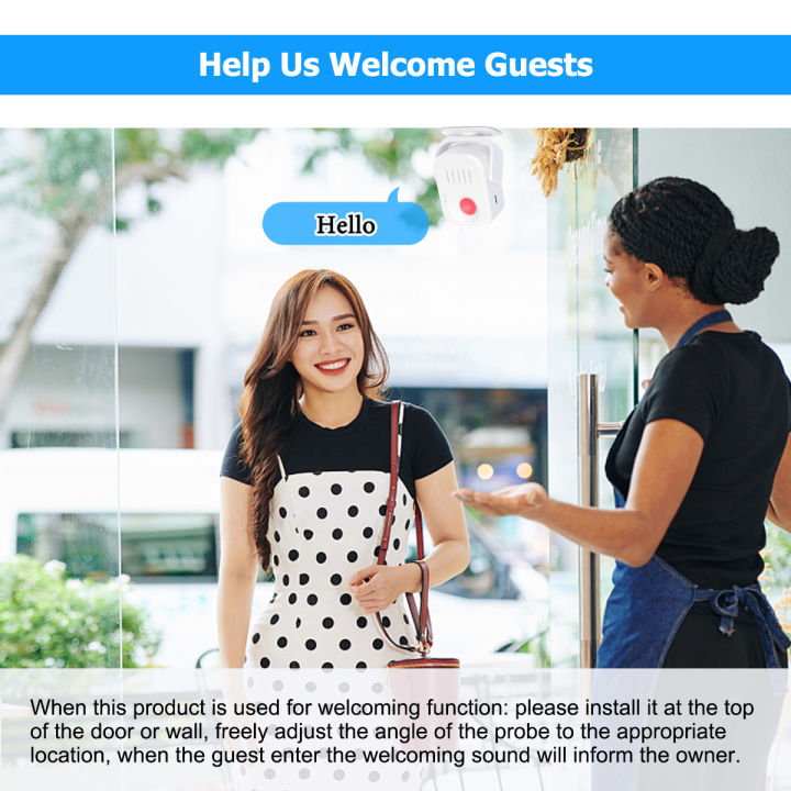 【Ready Stock】Doorbell with Motion Detector Shop Door Bell Recordable ...
