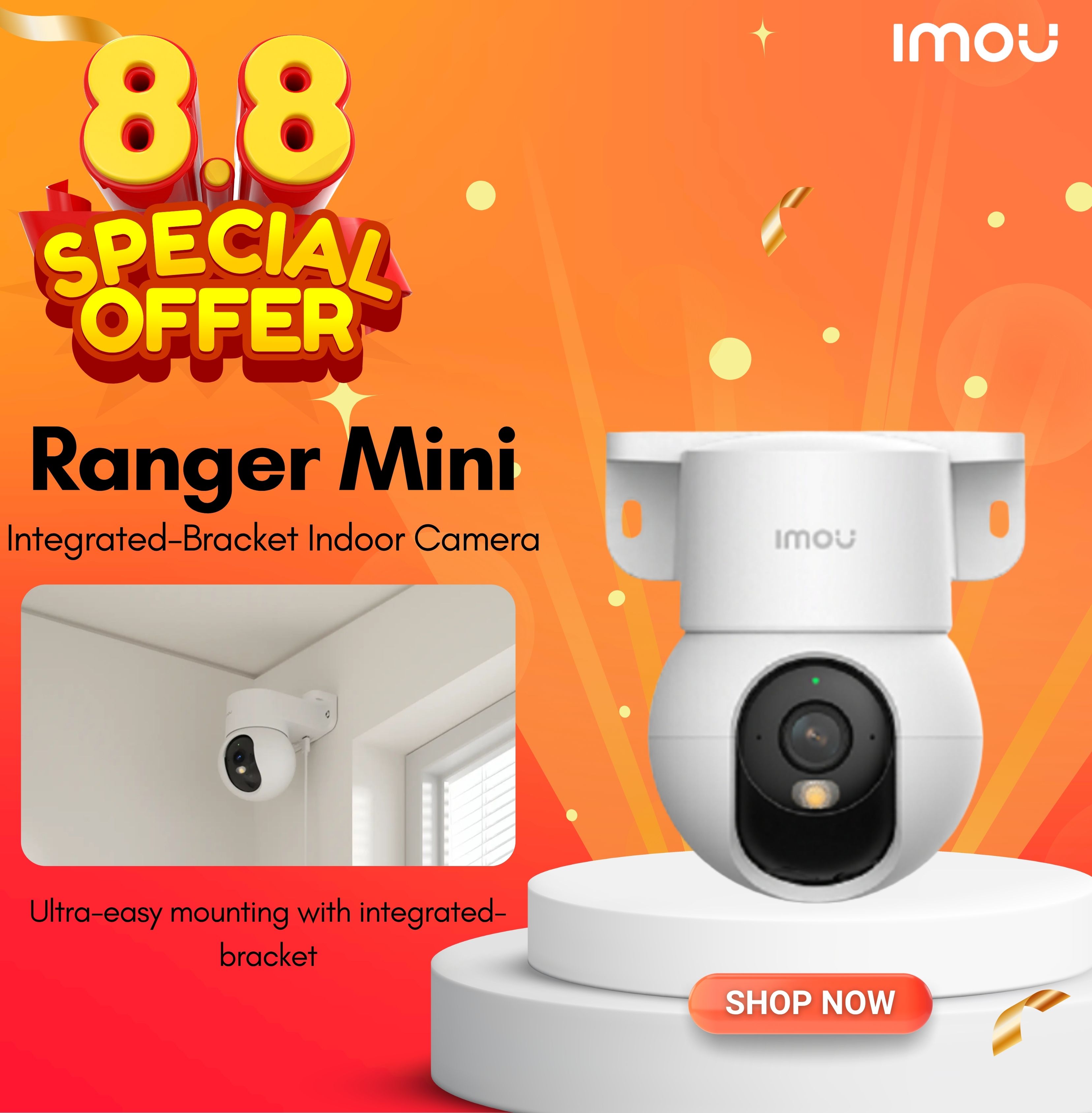 IMOU Ranger Mini 3MP/5MP Integrated-Bracket Indoor Camera Supports Wi ...