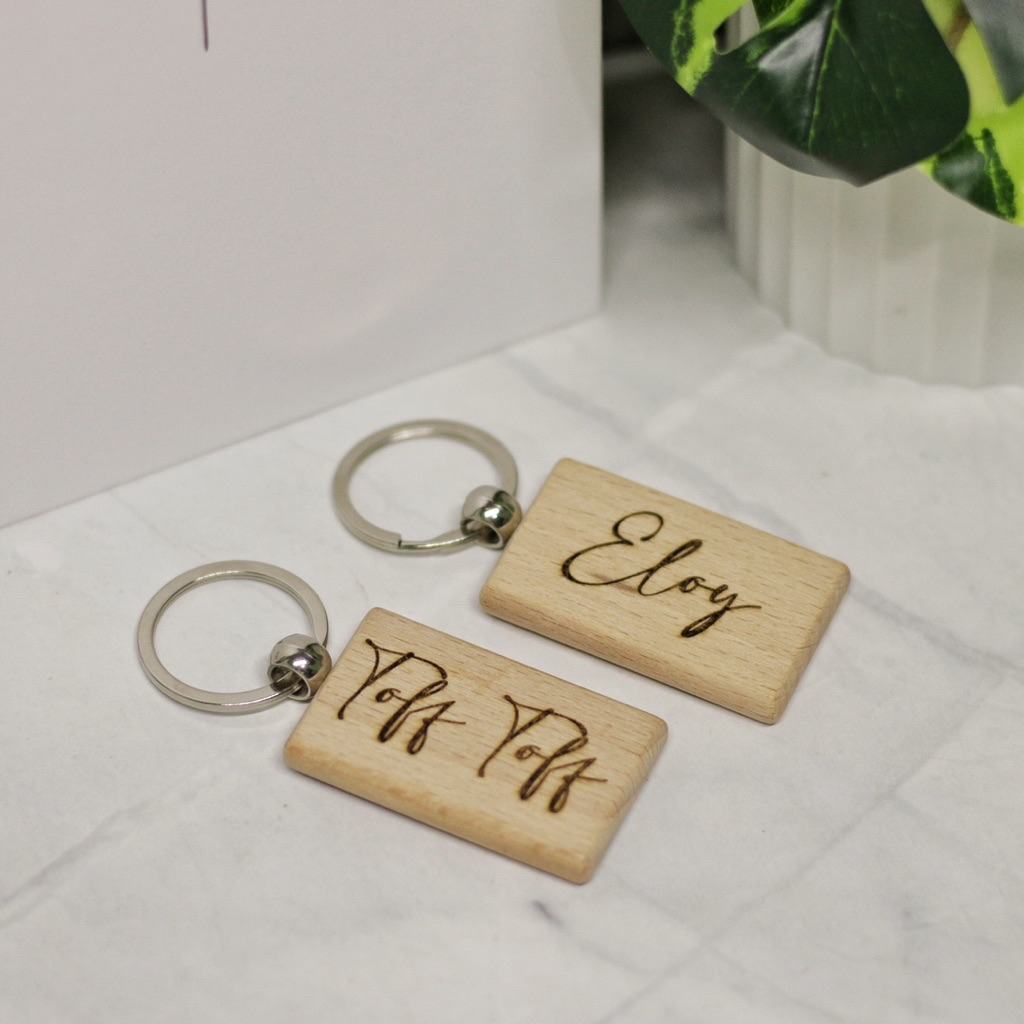 Personalized Wooden Keychain/ Key Holder - Custom Laser Engraved Photo ...