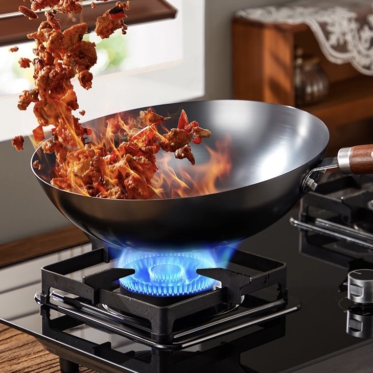 Classy Luxe Non Stick Wok Pan Cookware Chinese Carbon Frying Wok Pan ...