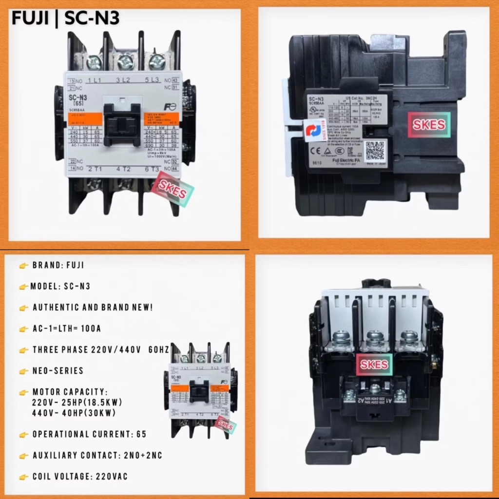 FUJI SC-N1 | SC-N2 | SC-N2S | SC-N3 Magnetic CONTACTOR | SK Electrical | Shopee Philippines