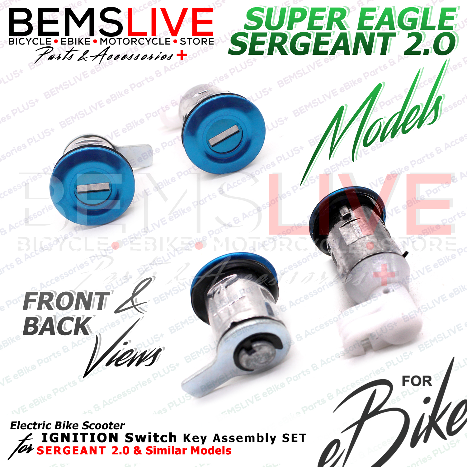 BEMS SERGEANT 2.0 Super Eagle V2 Model IGNITION KEY SWITCH ASSEMBLY for ...
