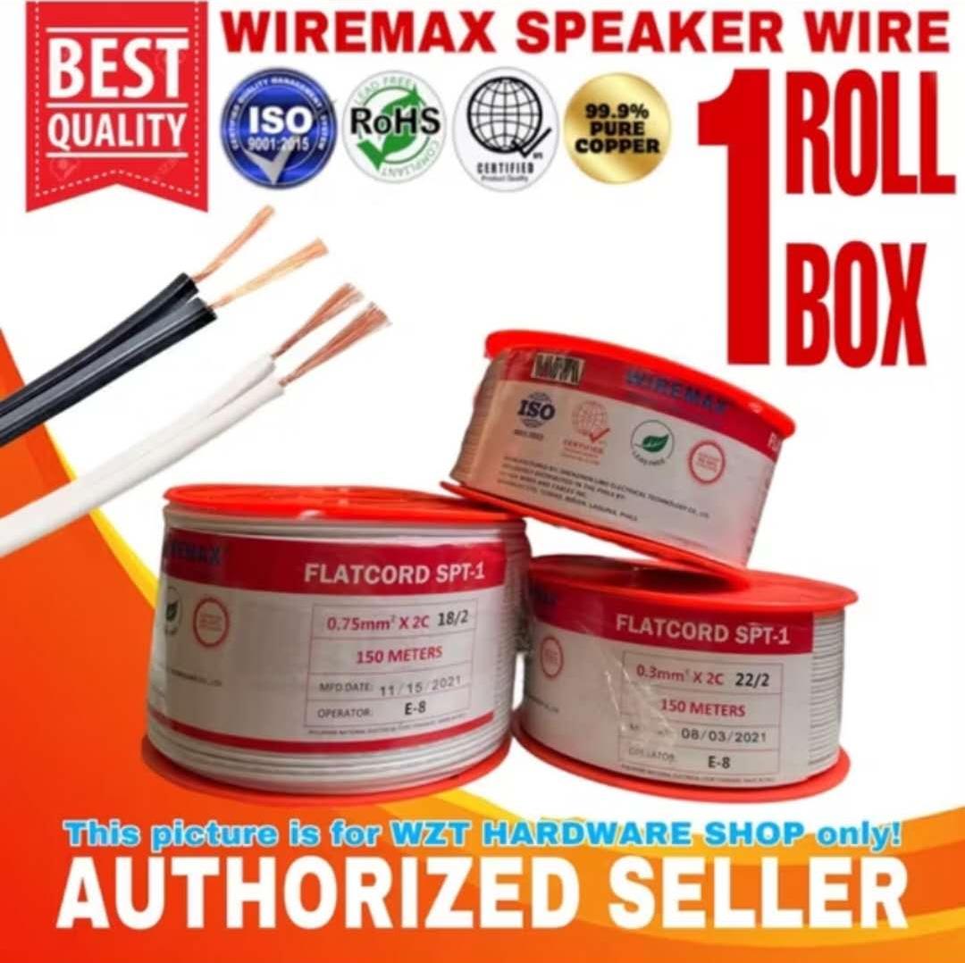 WIREMAX 150 METERS 1 ROLL FLAT CORD WIRE ( 14/2 -2.0MM2x2C &16/2 &18/2 ...