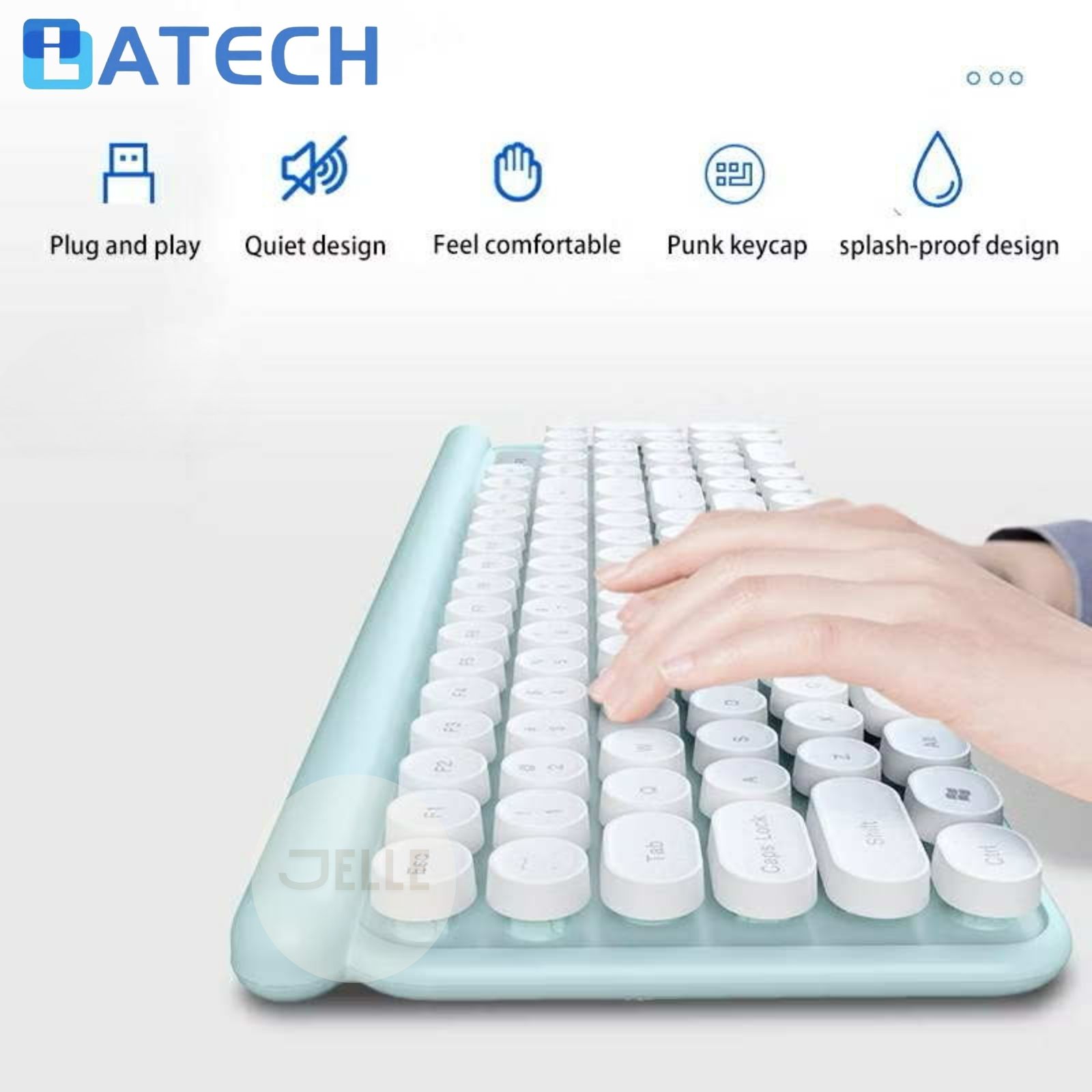 LATECH CANDY 2.4G Wireless Keyboard and Mouse Combo Colorful Mini ...