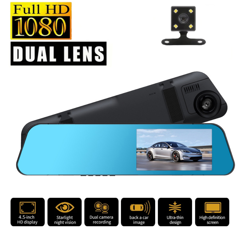 4.5inch Car Camera Dash Cam Mirror Car Video Recorder Full HD 1080P Car ...