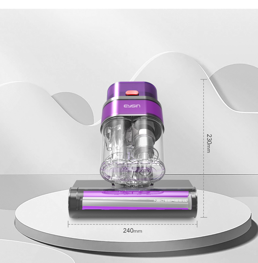 EYSIN Dust Mite Vacuum Cleaner for Home Strong Suction Dual Cups with UV Light Mite Removal S30 ...