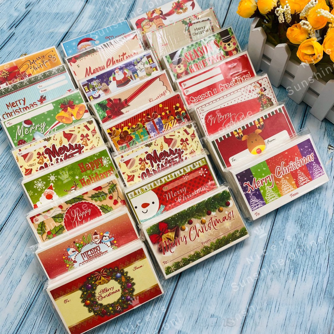 100pcs 100pcs Per Pack Christmas gift card/Tag christmas card, Gift tag ...