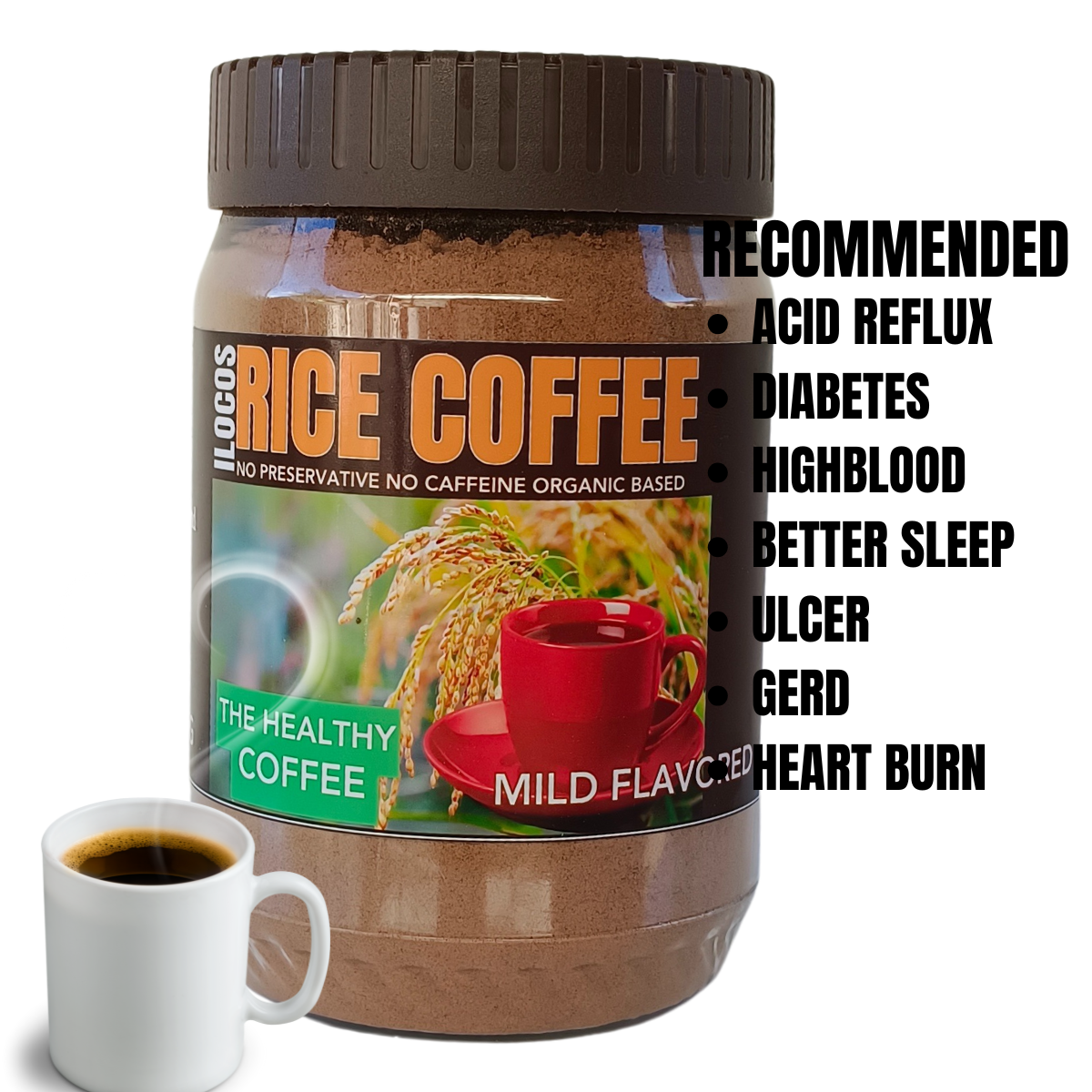 ILOCOS ORGANIC RICE COFFEE (NO CAFFEINE) 400 grams | Shopee Philippines