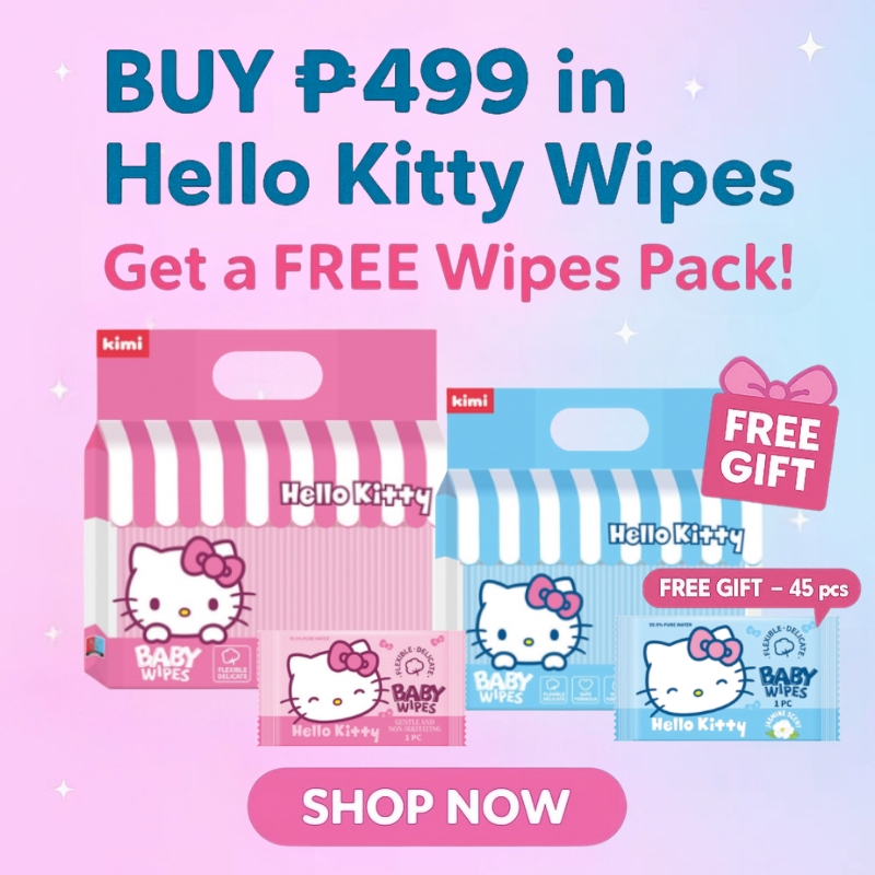 Hello Kitty Baby Wipes Pure Formula 99.9% Pure Water 80 sheets | Shopee ...