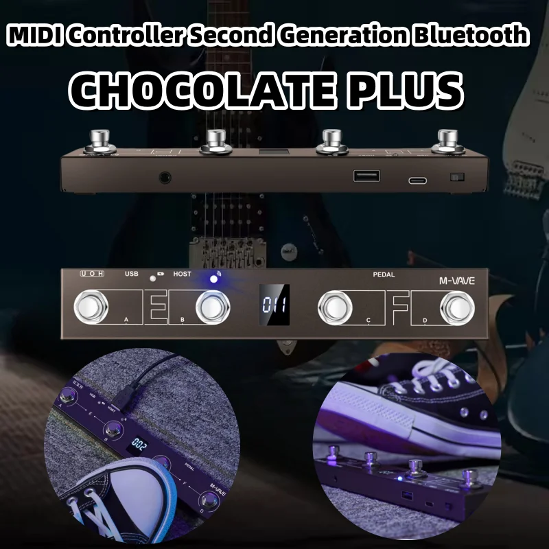 M-VAVE Chocolate Plus Wireless Midi Controller Programmable Wireless ...