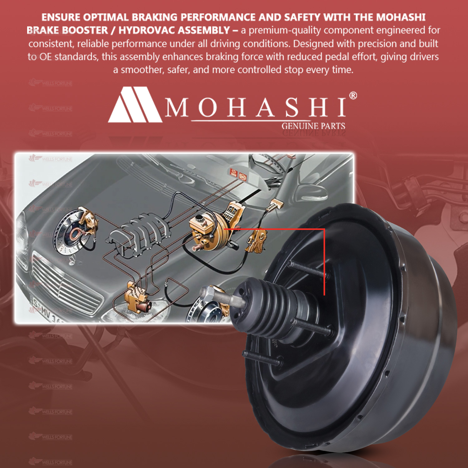 ISUZU 4HF1 BRAKE BOOSTER HYDROVAC ASSEMBLY 854-05107 MOHASHI MBI-267 ...