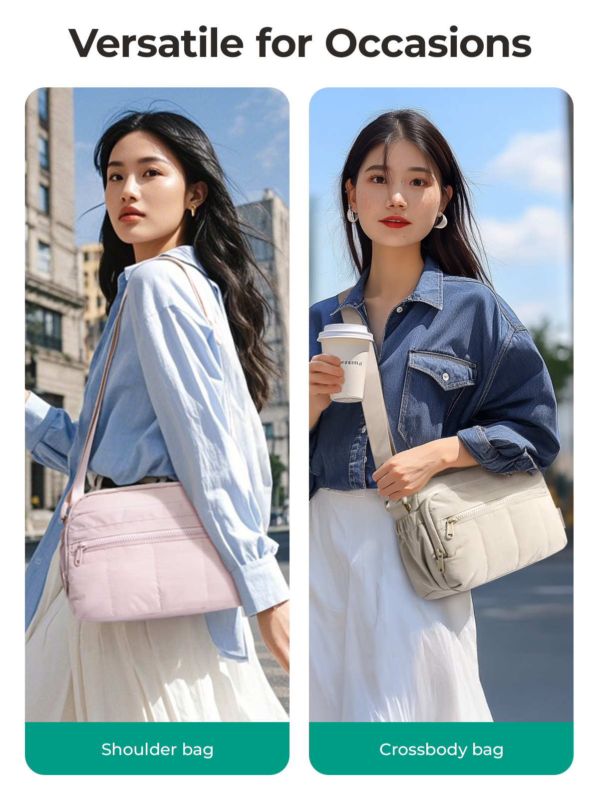 BAGSMART Versatile Crossbody Bag Lightweight Shoulder Bag Purses ...