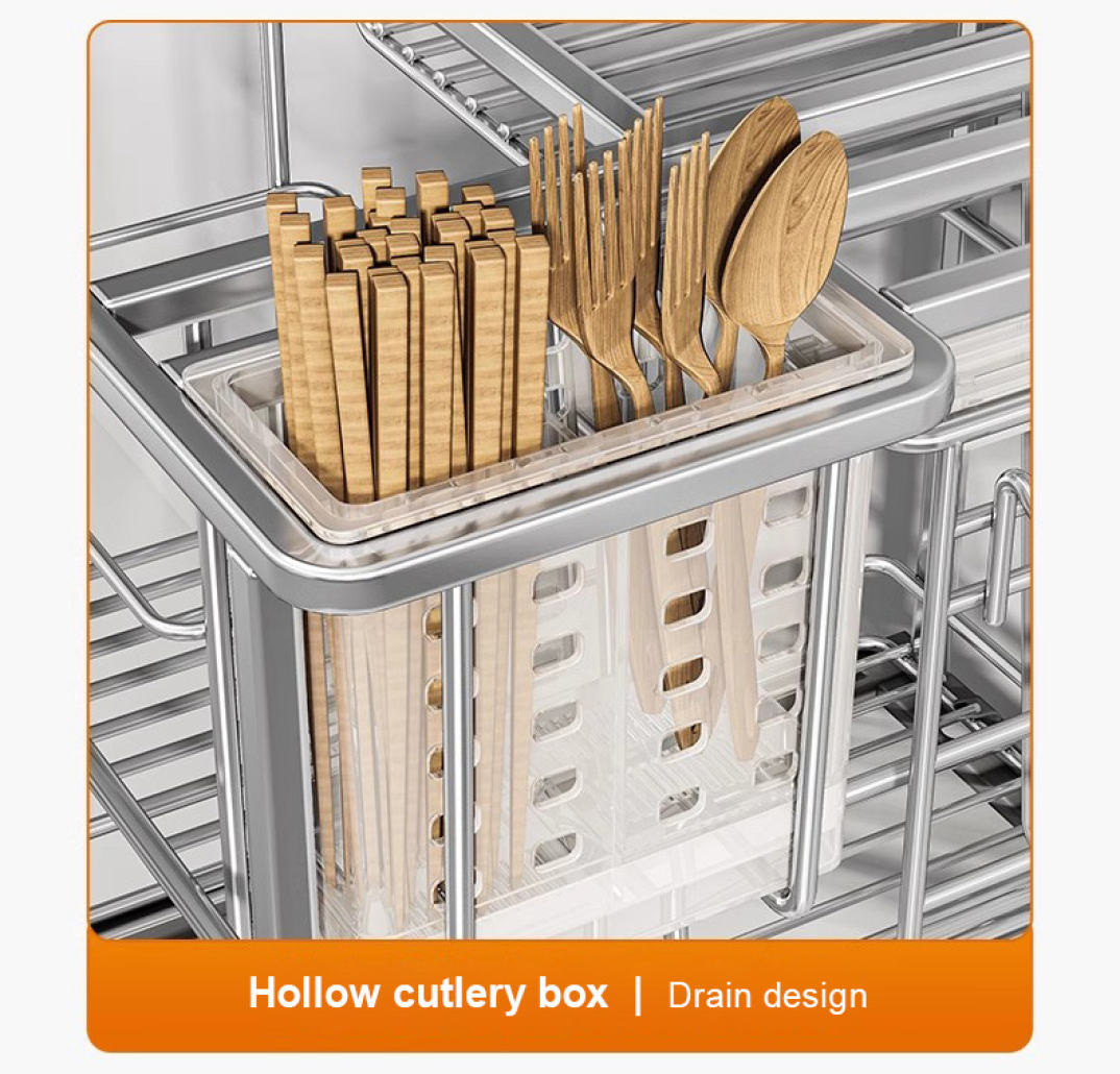 Pullout Basket Kitchen Stainless Condiments Dish Rack for Cabinet ...