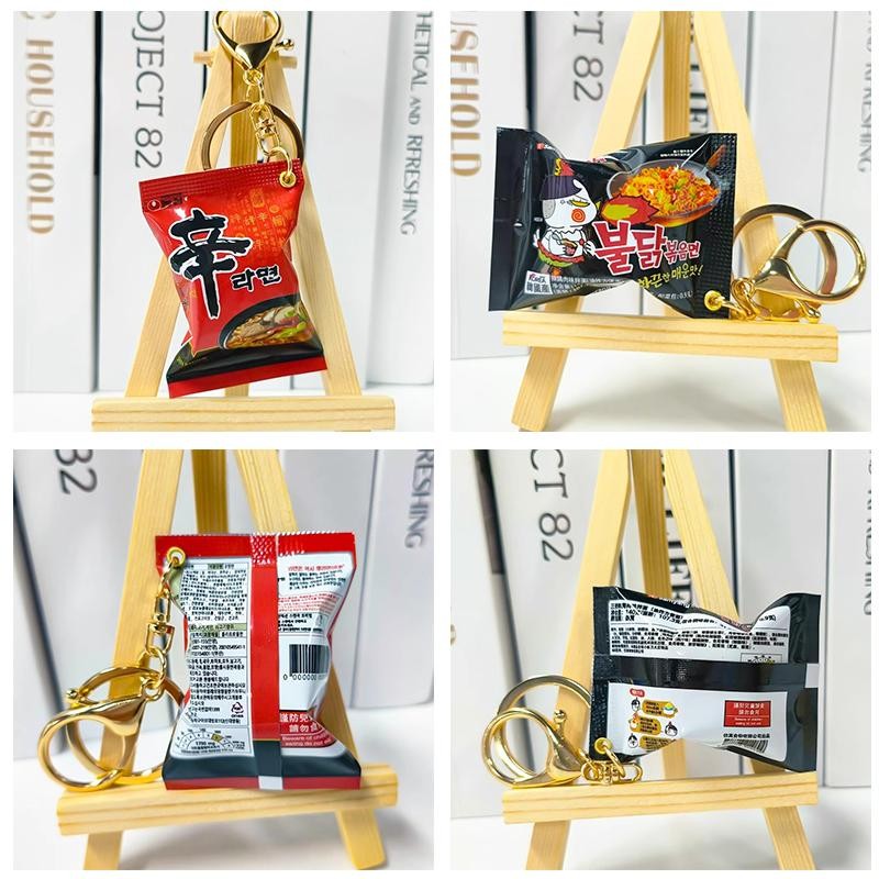 Simulation of Korean turkey noodle snack bag key chain creative snacks ...