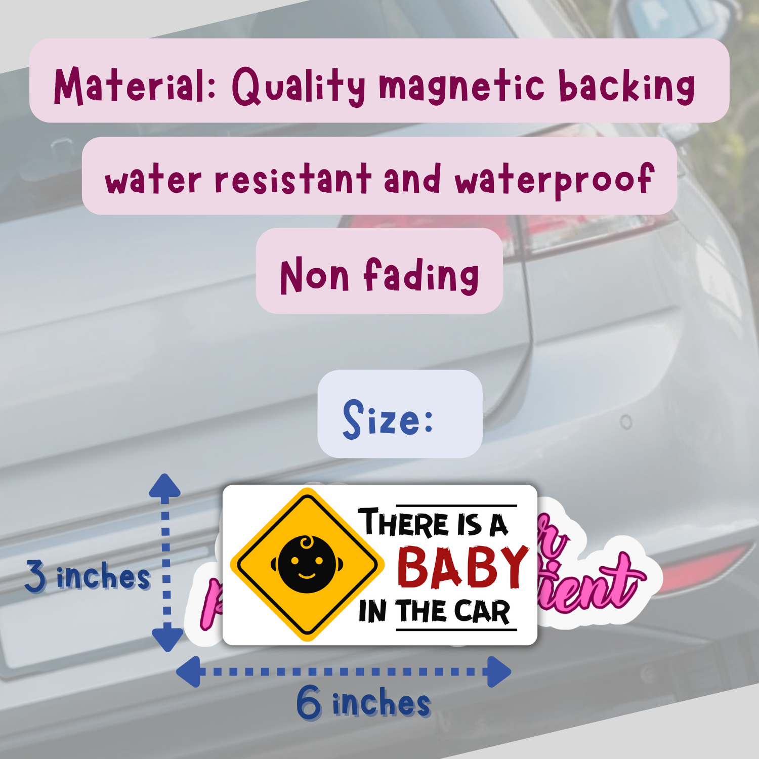 PickNPack - Baby On Board Car Sticker/Magnetic Sign for Ebike/Car ...