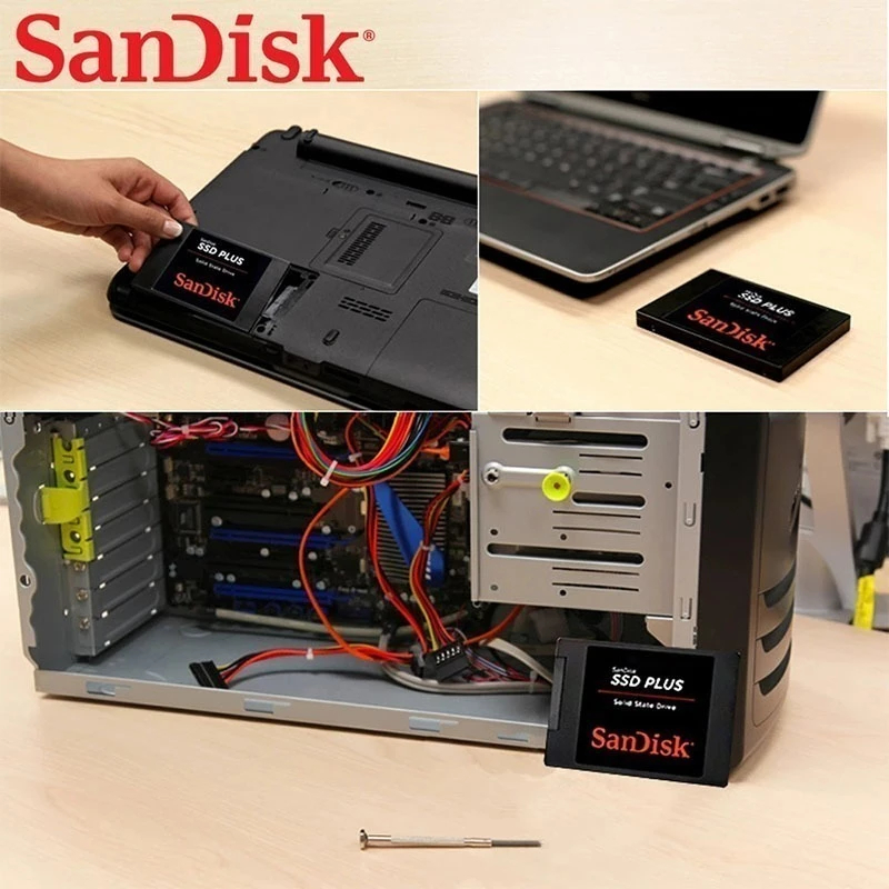 SanDisk SSD PLUS 1TB/2TB SATA III 2.5" Internal Solid State Drive (SSD) (SDSSDA-1T00-G27) With ...