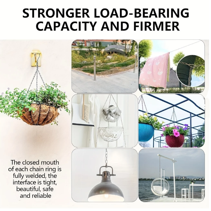 1M LENGTH 3/4/5/6MM Heavy duty Galvanized iron chain kadena Dog Chain ...