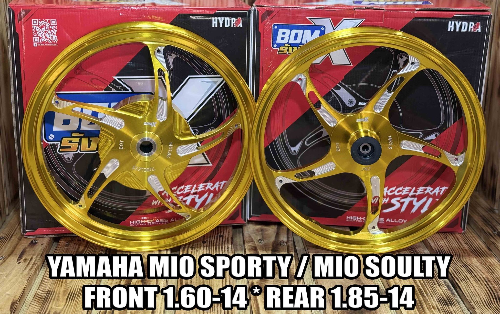 MIOLS3 BRAND NEW BOM X HYDRA CNC MAGS 14s 5 SPOKES MIO SPORTY / MIO ...