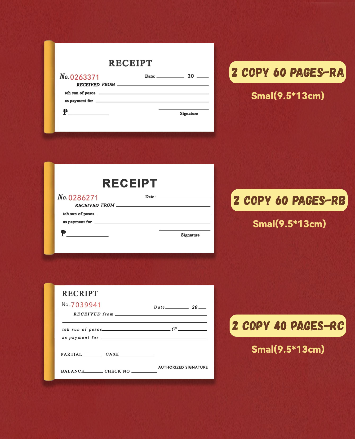 50/60 Pages(2/3Copy) Delivery Receipt Carbonized Paper Resibo Wholesale ...