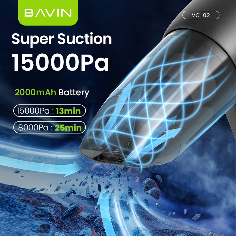 BAVIN VC02 8 in 1 Cordless Mini Vacuum Cleaner 15000Pa Handheld for Car ...