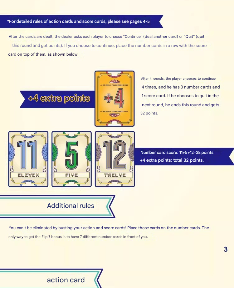 Flip 7 Card Game Luck Strategy Board Game Easy to Learn Fast-paced Card ...