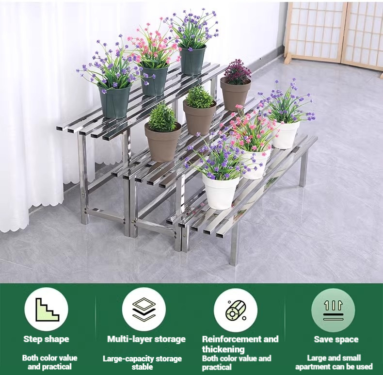 Stainless Steel Plant Stand Flower Stand Metal Pot Display Rack Plant ...