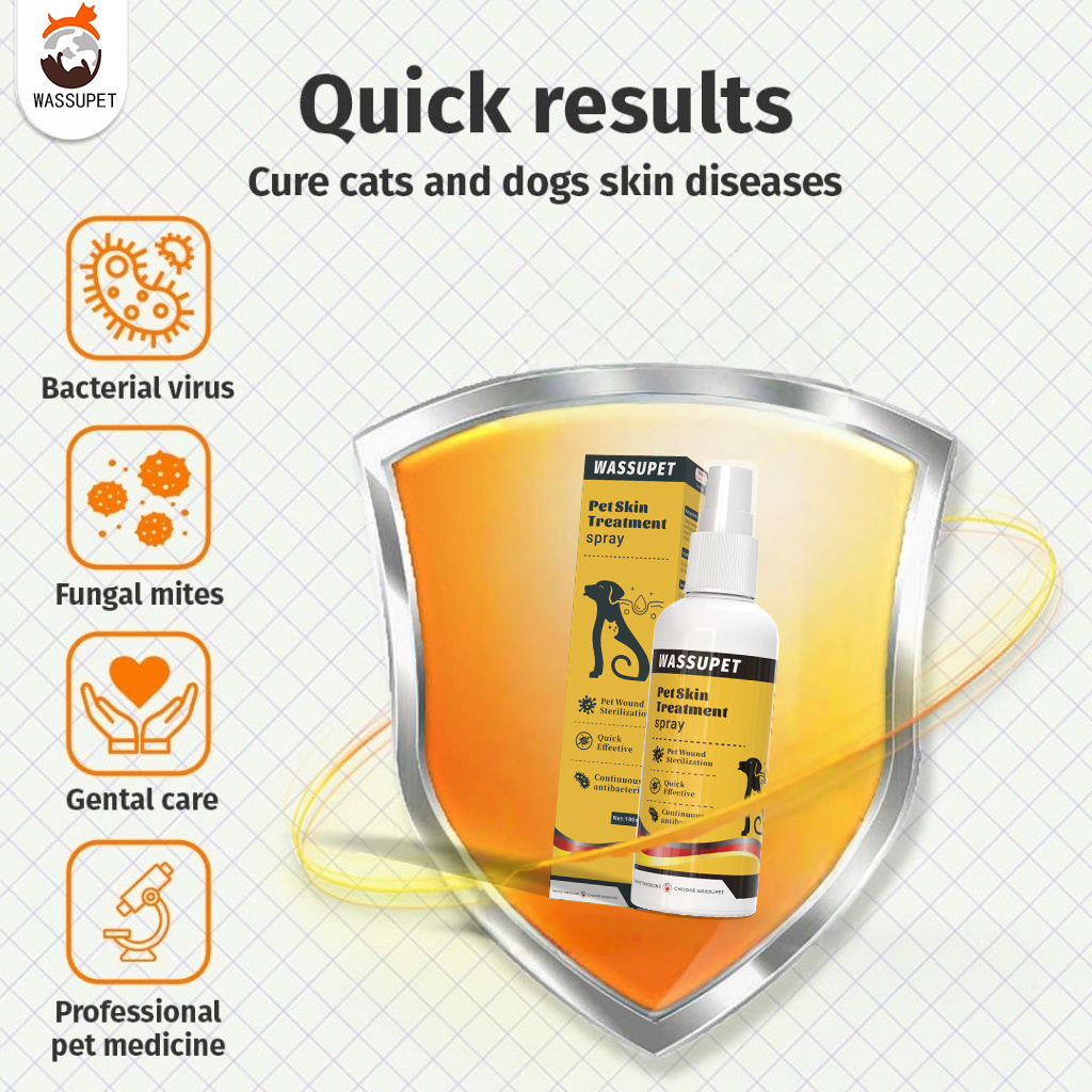 WASSUPET Pet Skin Treatment For Dogs Pet Anti Fungal Spray Dog Medicine ...