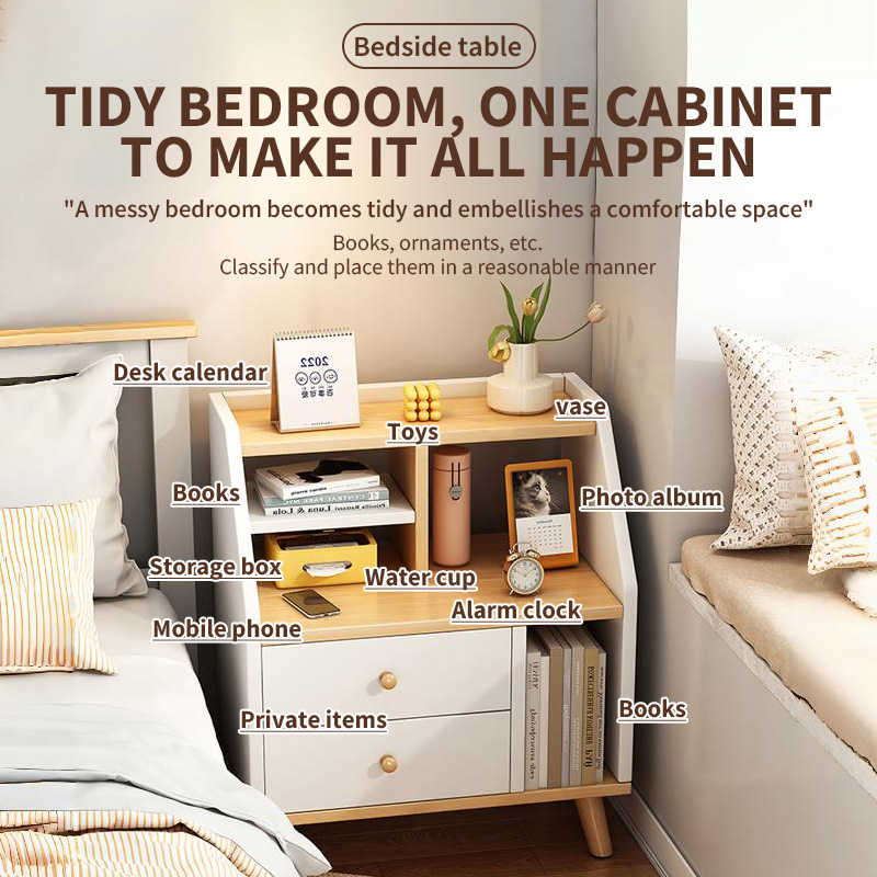 COD Nightstand Modern Bedside Cabinet Minimalist Bedside Table Stylish ...
