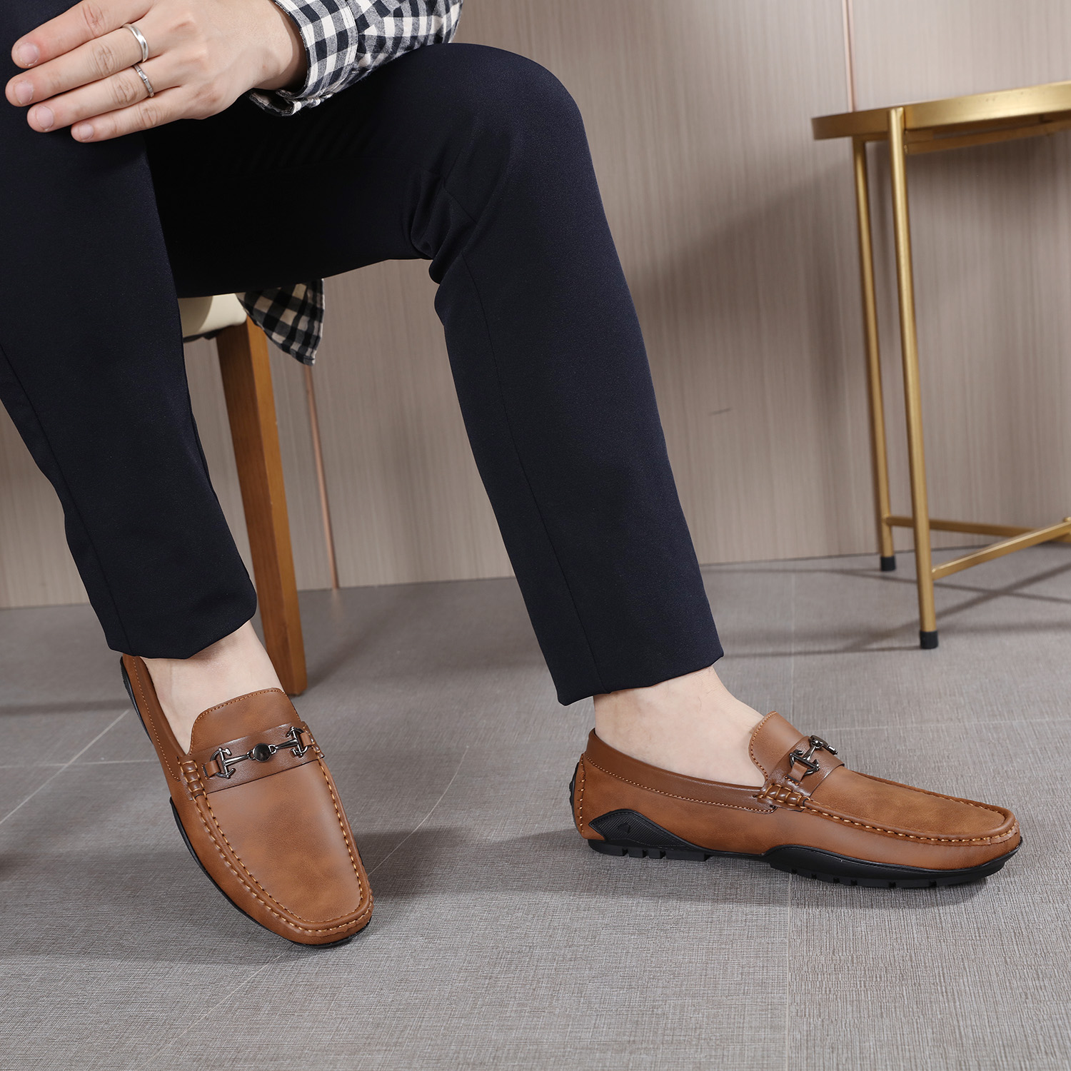 MEN'S LEATHER LOAFER TOPSIDER SHOES WP-632 | Shopee Philippines