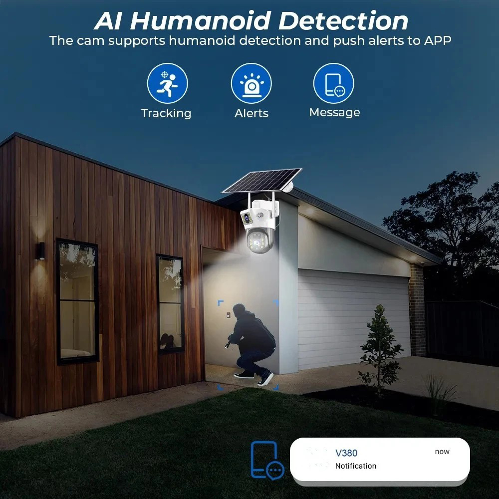 BUY1 TAKE1 Hikvision AI Solar CCTV Camera WIFI Waterproof 4K HD Dual ...