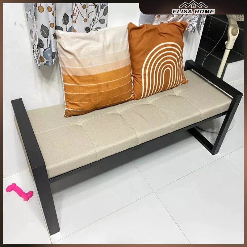 (COD) Metal frame bench, home shoe changing bench, long rest bench ...